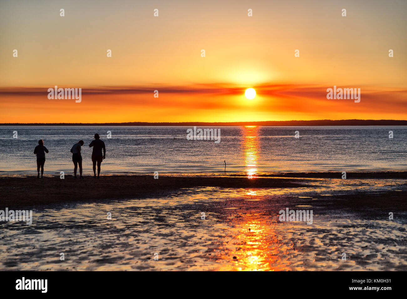 in australia the sunset in the ocean like concept of relax and holiday ...