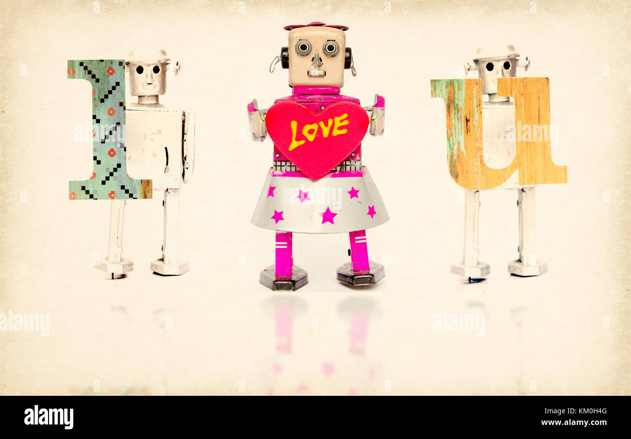 i love you robot toys Stock Photo - Alamy