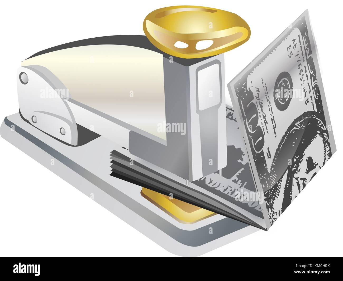 stapler and banknote Stock Photo - Alamy