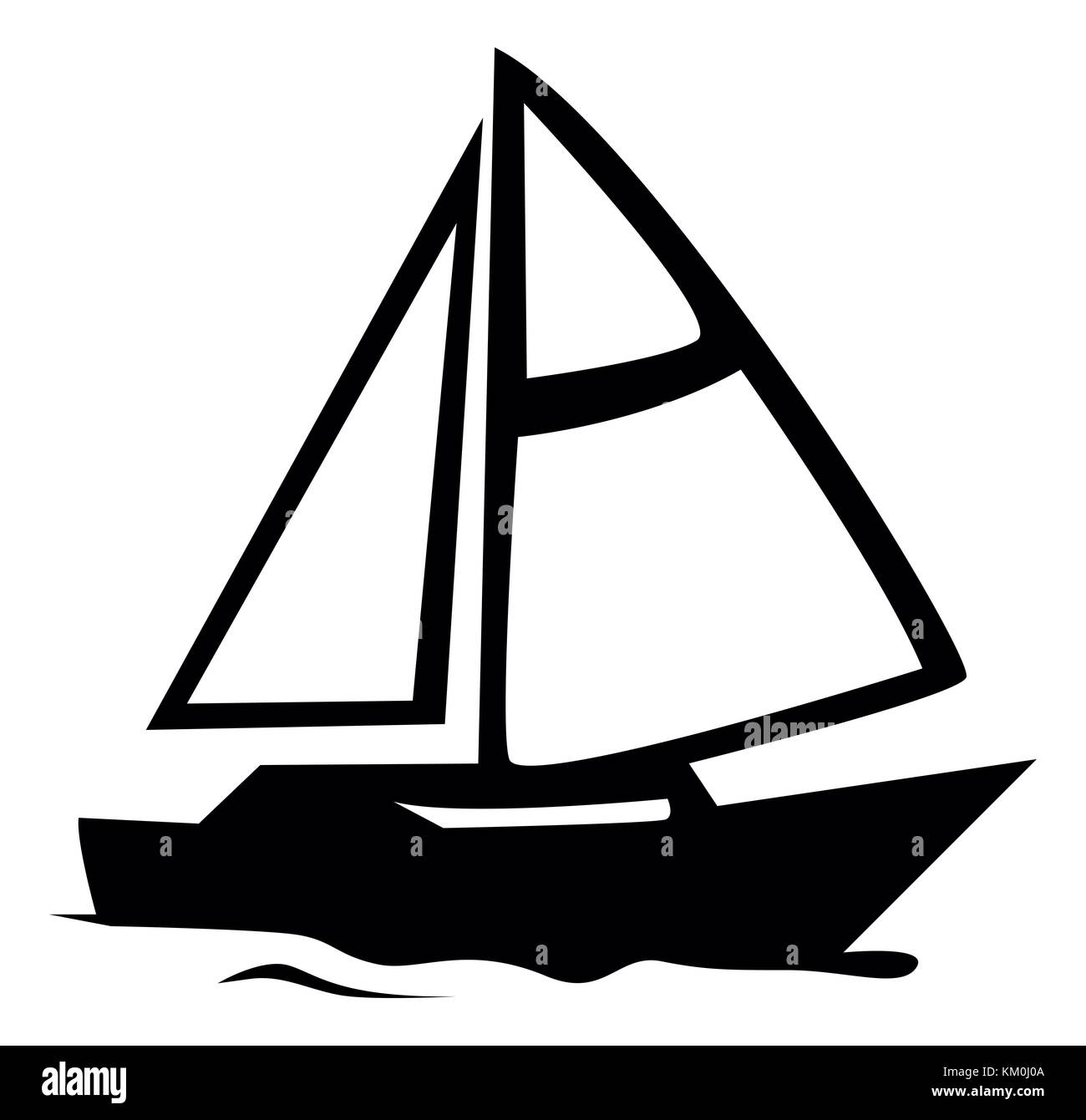 Simple sail boat clipart Cut Out Stock Images & Pictures - Alamy