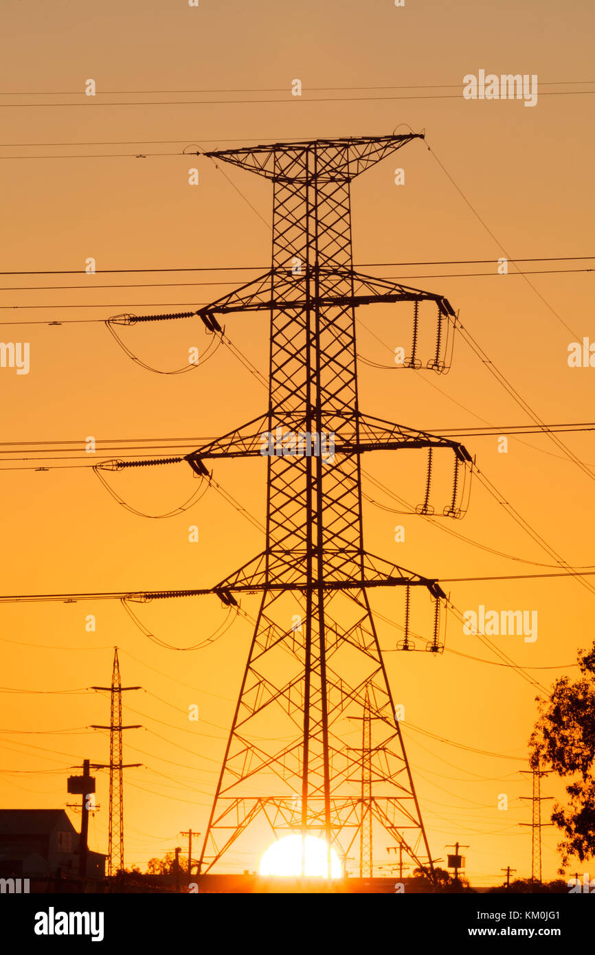 Electrical grid in modern city. Climate change is forcing change to ...