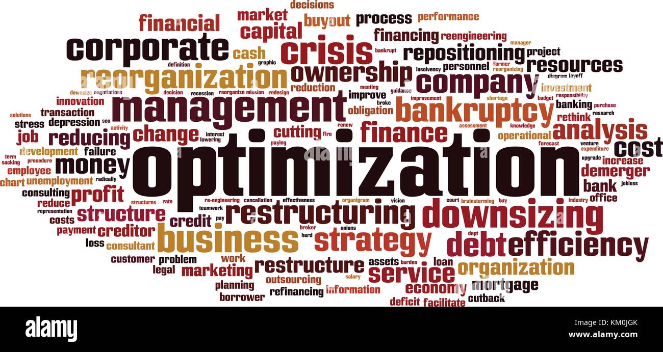 Optimization word cloud concept. Vector illustration Stock Vector Image ...
