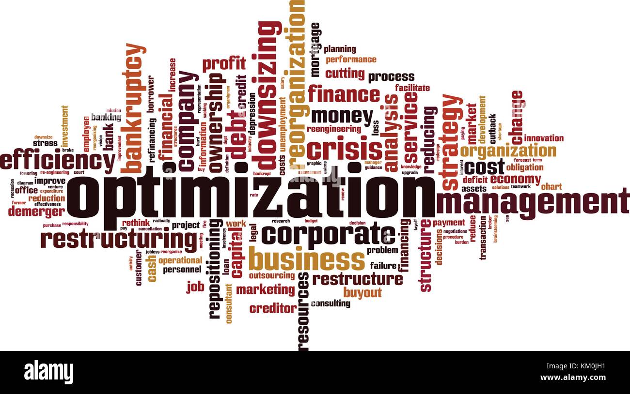 Optimization word cloud concept. Vector illustration Stock Vector Image ...