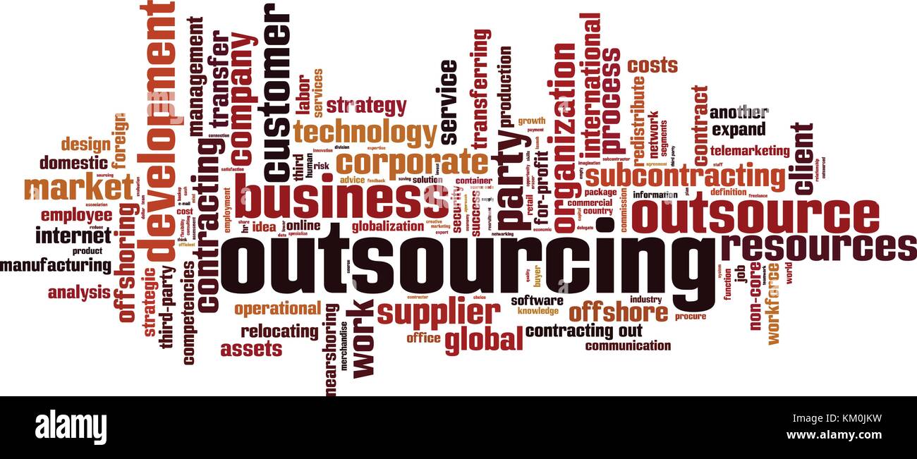 Outsourcing word cloud concept. Vector illustration Stock Vector Image ...