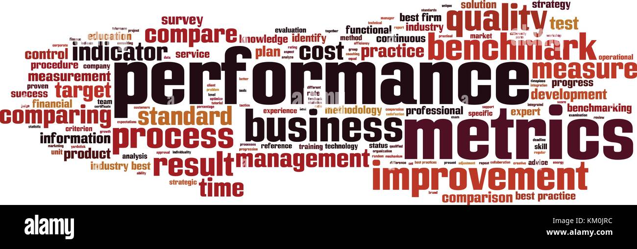 Performance metrics word cloud concept. Vector illustration Stock ...