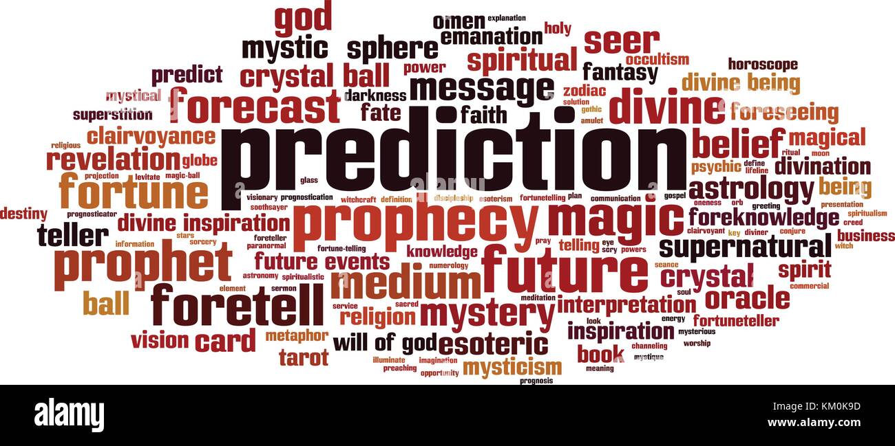 Prediction word cloud concept. Vector illustration Stock Vector Image ...
