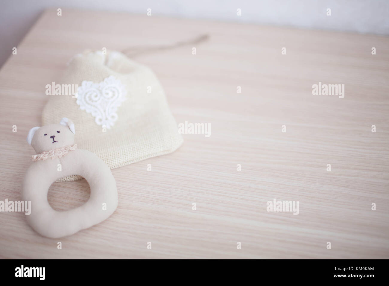 Soft rattle is handmade on white background Stock Photo - Alamy