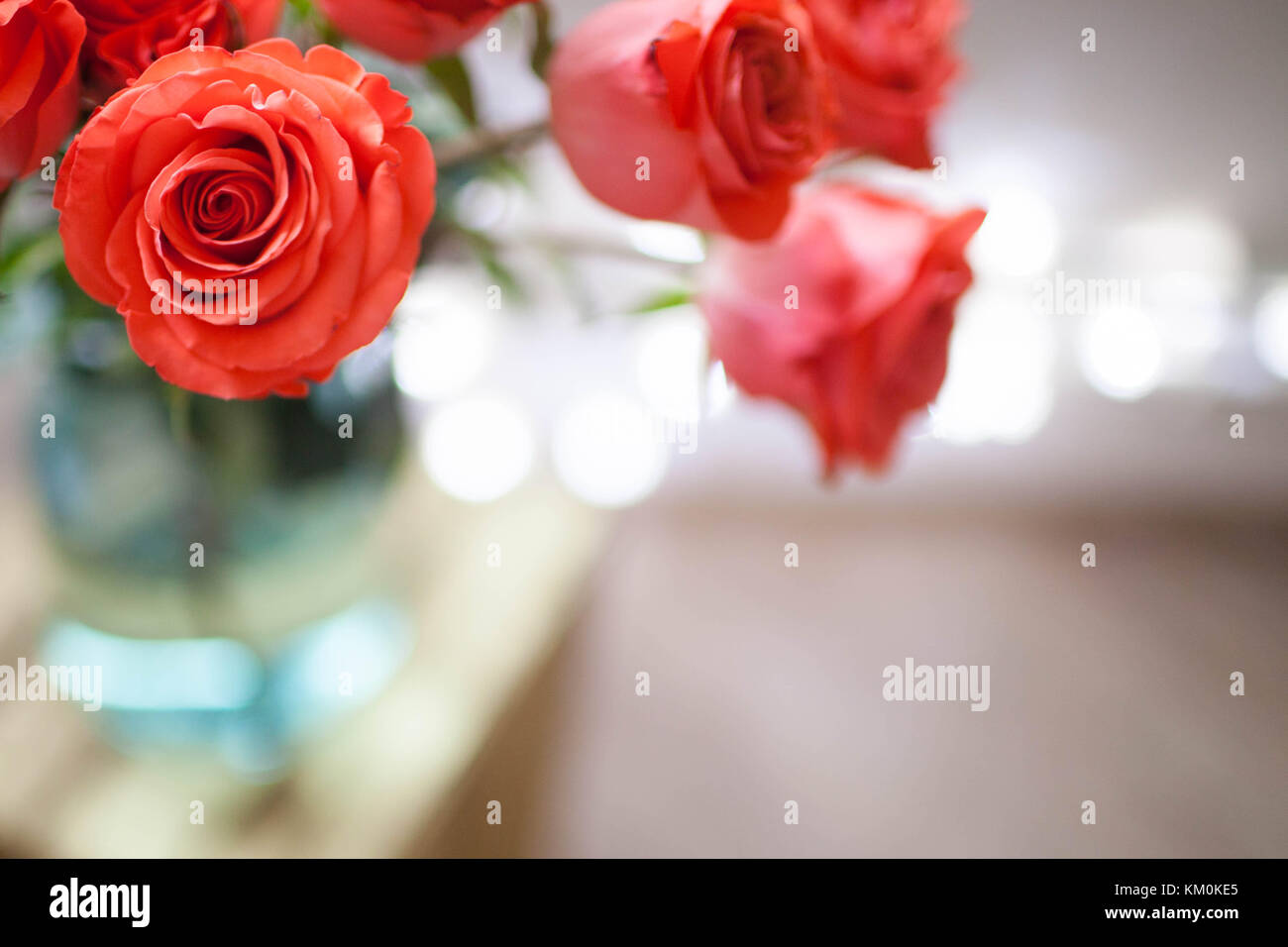 Luxury bouquet made of red roses in flower shop Valentines Bouquet of ...