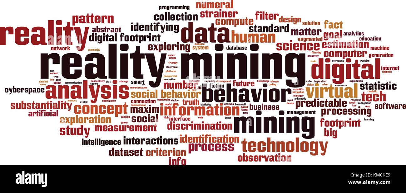 Reality mining word cloud concept. Vector illustration Stock Vector ...