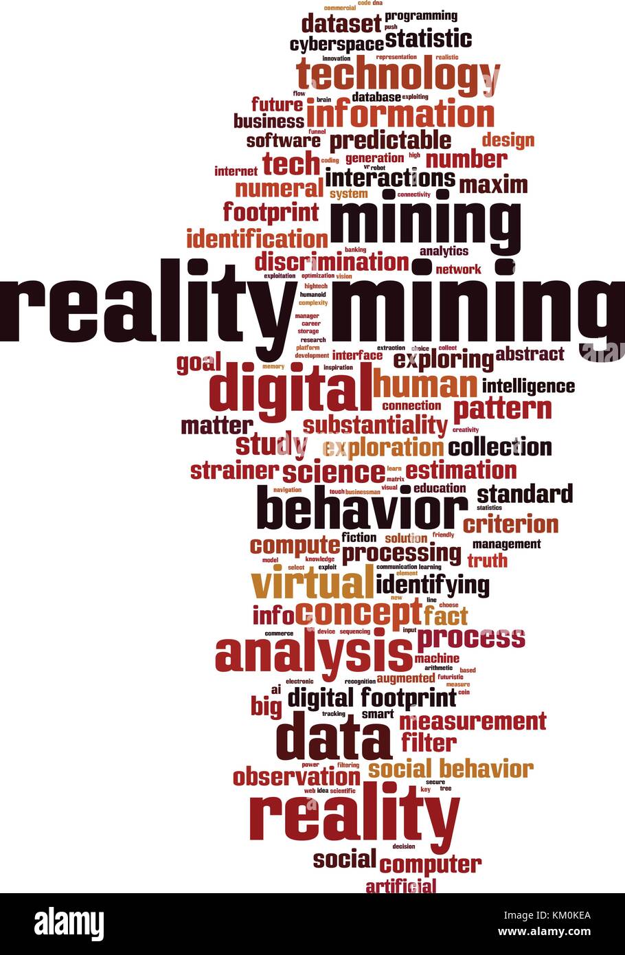 Reality mining word cloud concept. Vector illustration Stock Vector ...