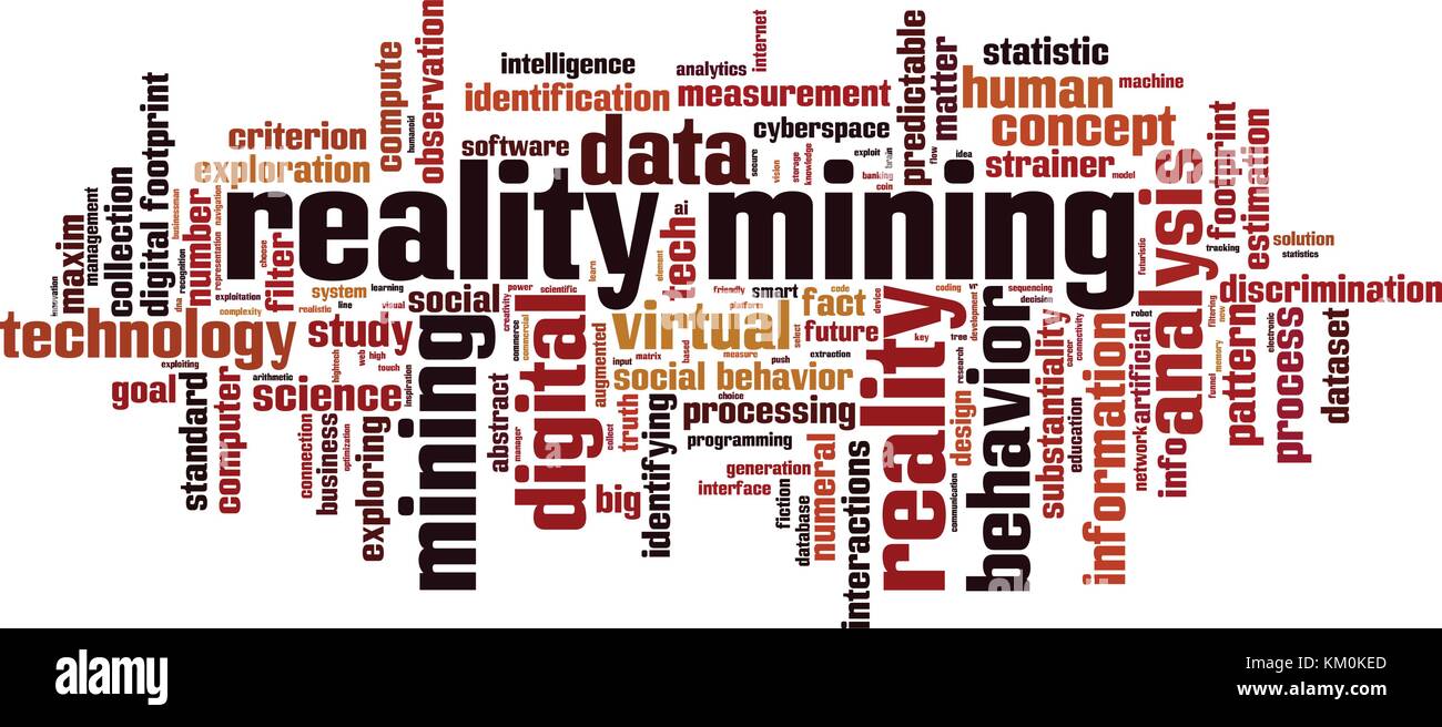 Reality mining word cloud concept. Vector illustration Stock Vector ...