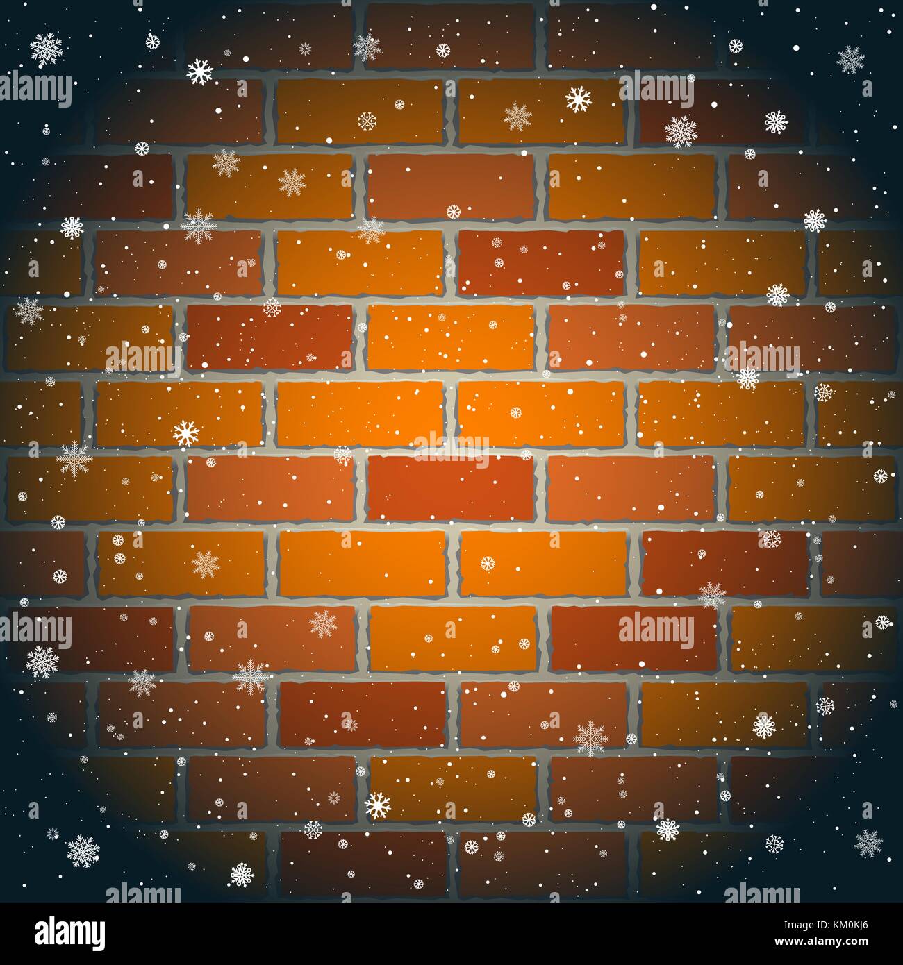 Christmas snow and red brick wall Stock Vector Image & Art - Alamy