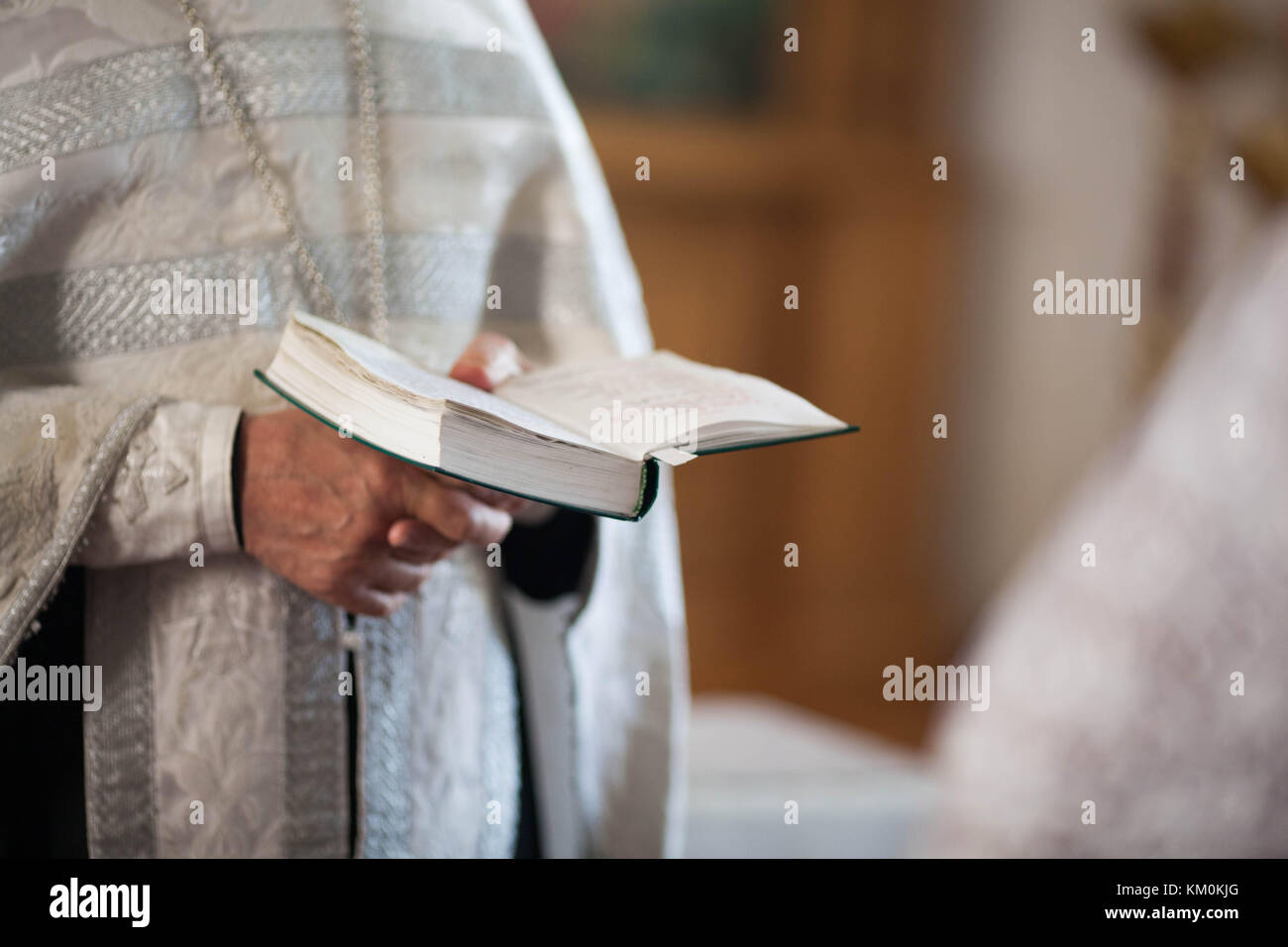 Orthodox priest reads a prayer Stock Photo - Alamy