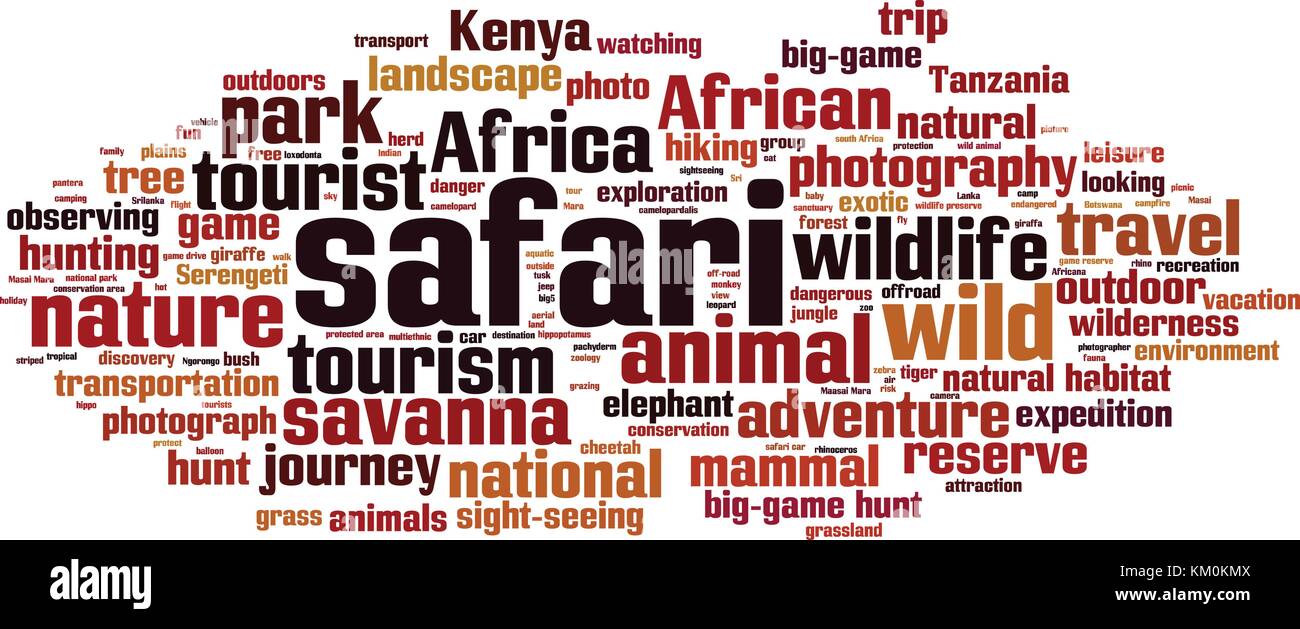 Safari word cloud concept. Vector illustration Stock Vector Image & Art ...