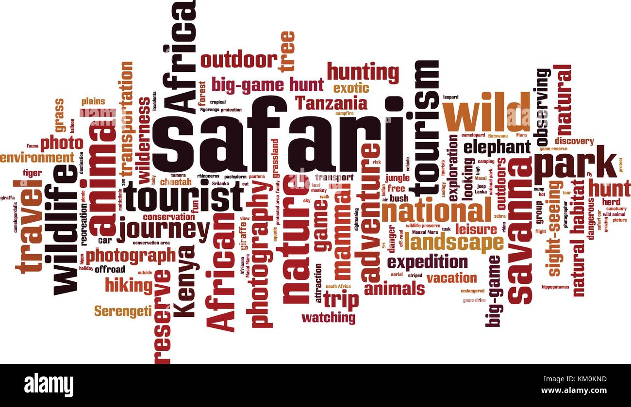 Safari word cloud concept. Vector illustration Stock Vector Image & Art ...