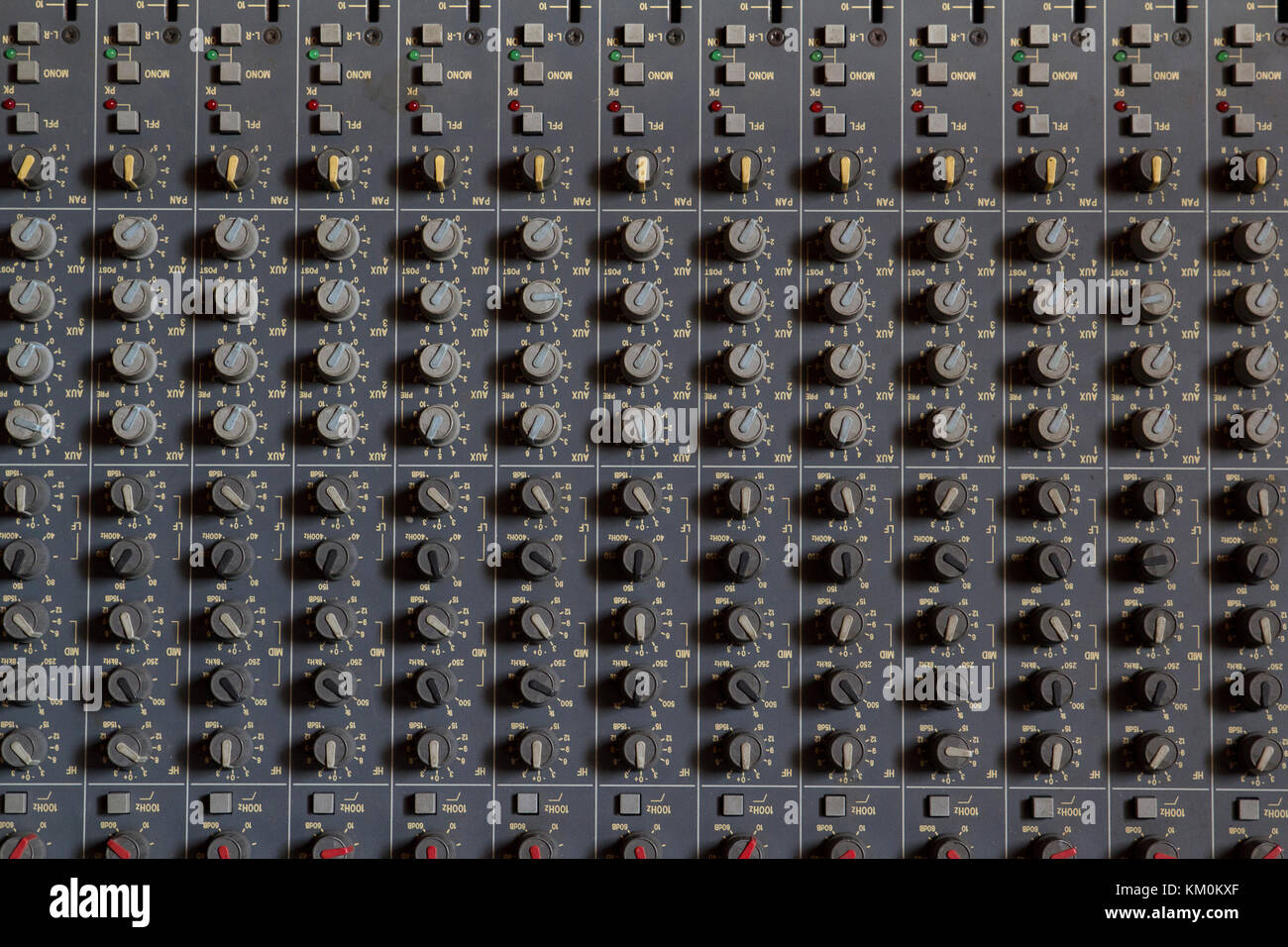 analogic mixer Panel with more cursor used to create music Stock Photo ...