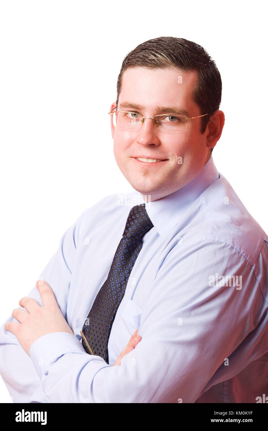 portrait of cheerful smiling Business man isolated on white Stock Photo ...