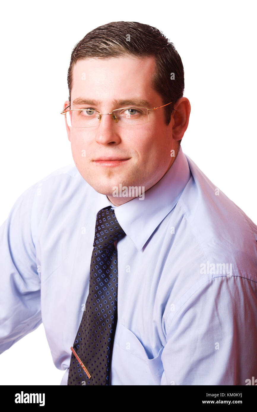 portrait of cheerful smiling Business man isolated on white Stock Photo ...