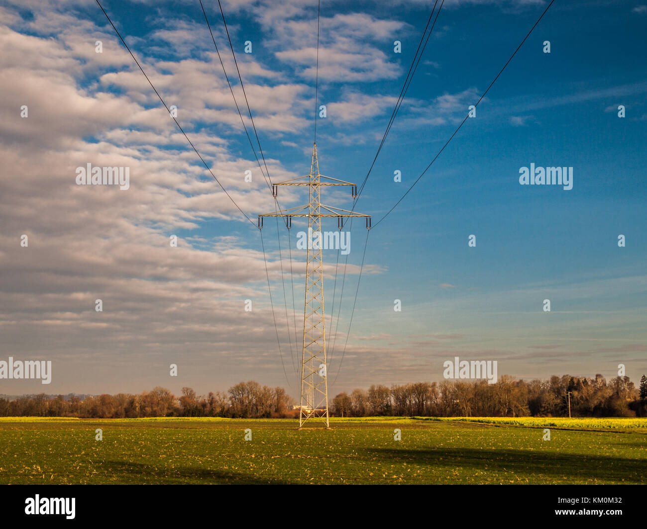 Electricity pylon power lines field hi-res stock photography and images ...