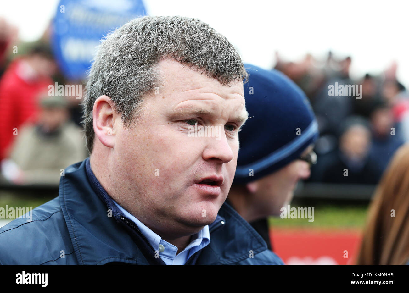 Trainer Gordon Elliott in the parade ring after sending Mengli Khan ...