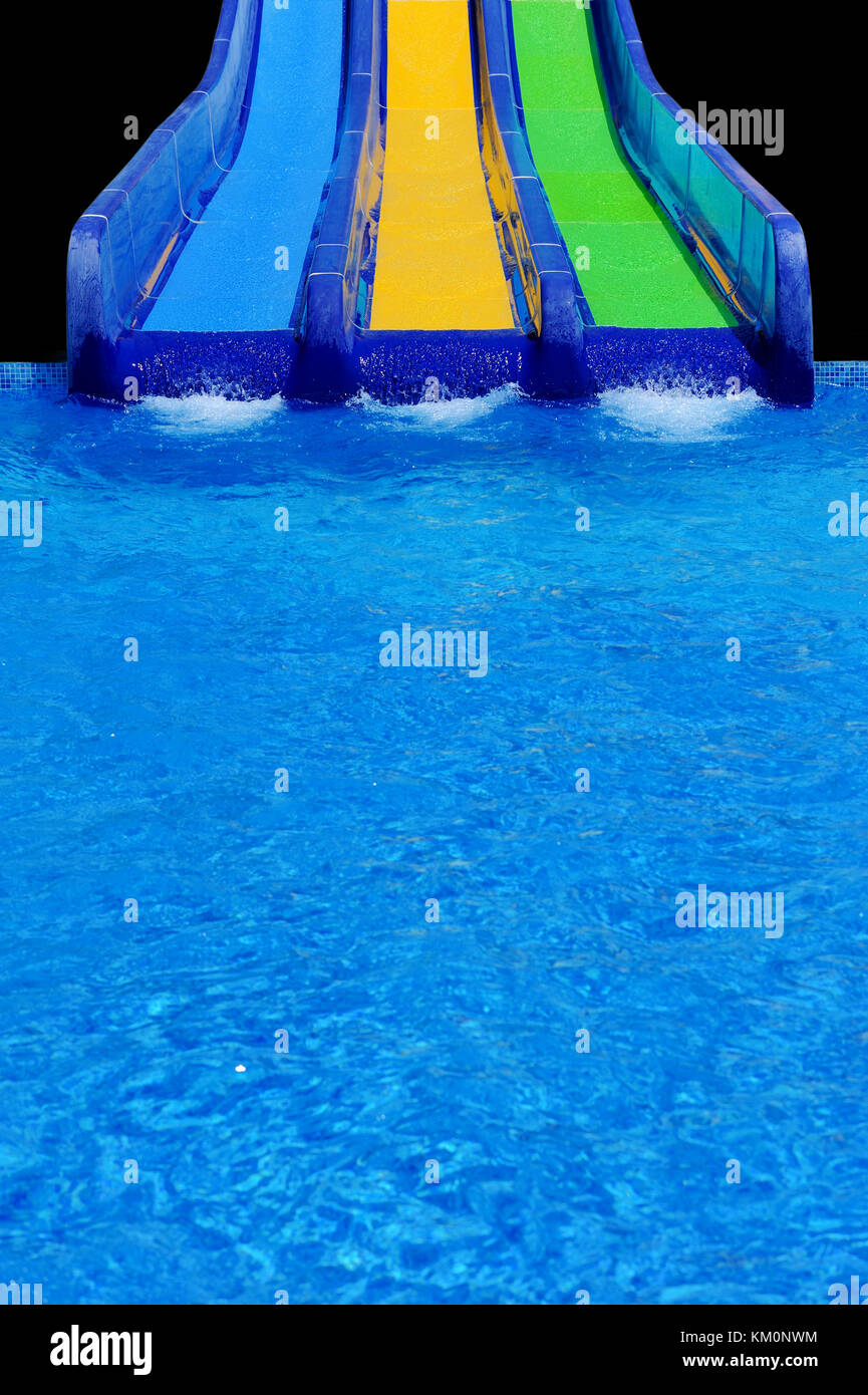 Colorful water slides at the water park Stock Photo - Alamy