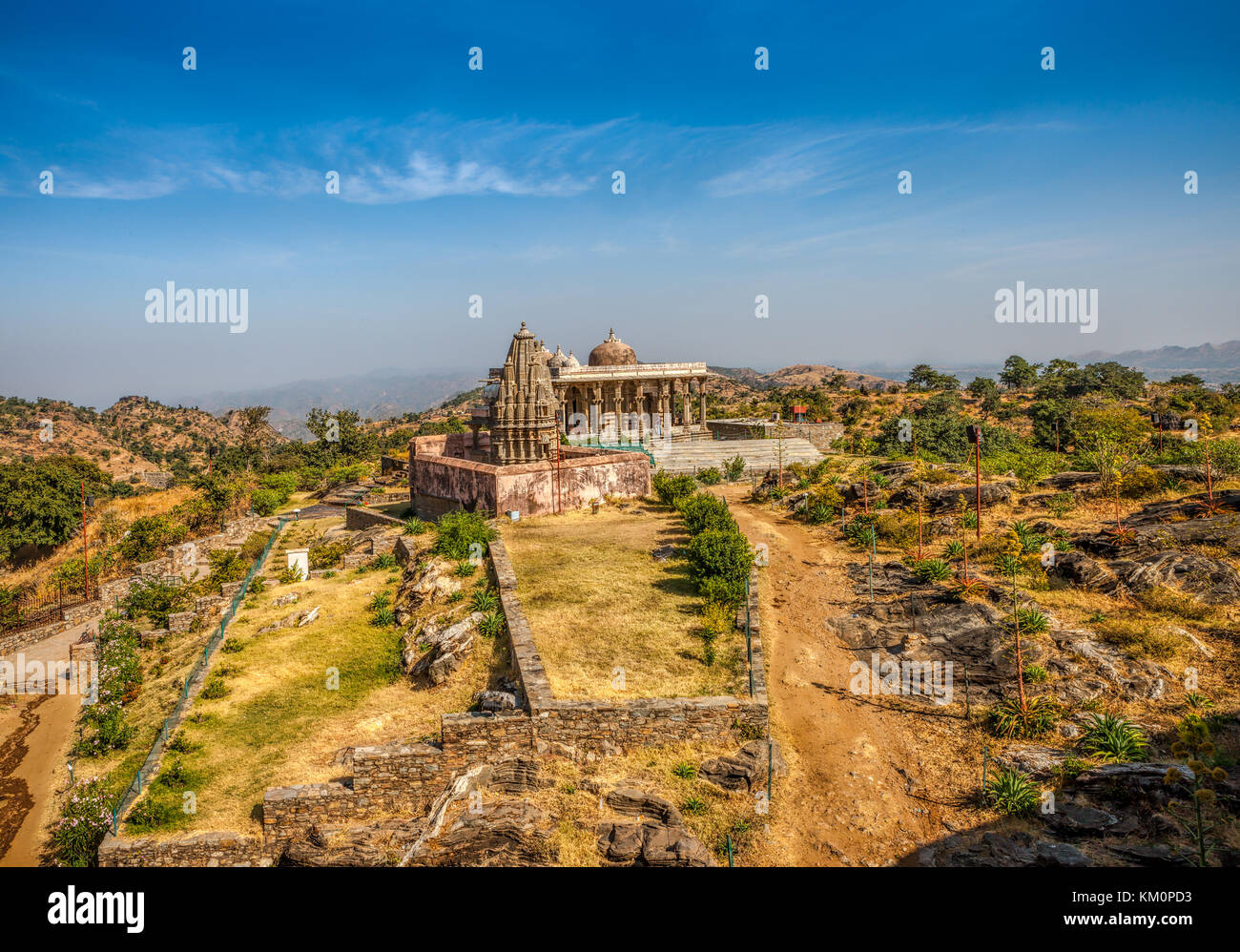 Jain Temple in Kumbhalgarh fort, Rajasthan, India. Kumbhalgarh is a ...