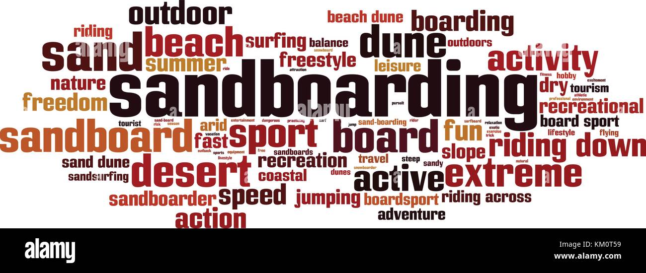 Sandboarding word cloud concept. Vector illustration Stock Vector Image ...
