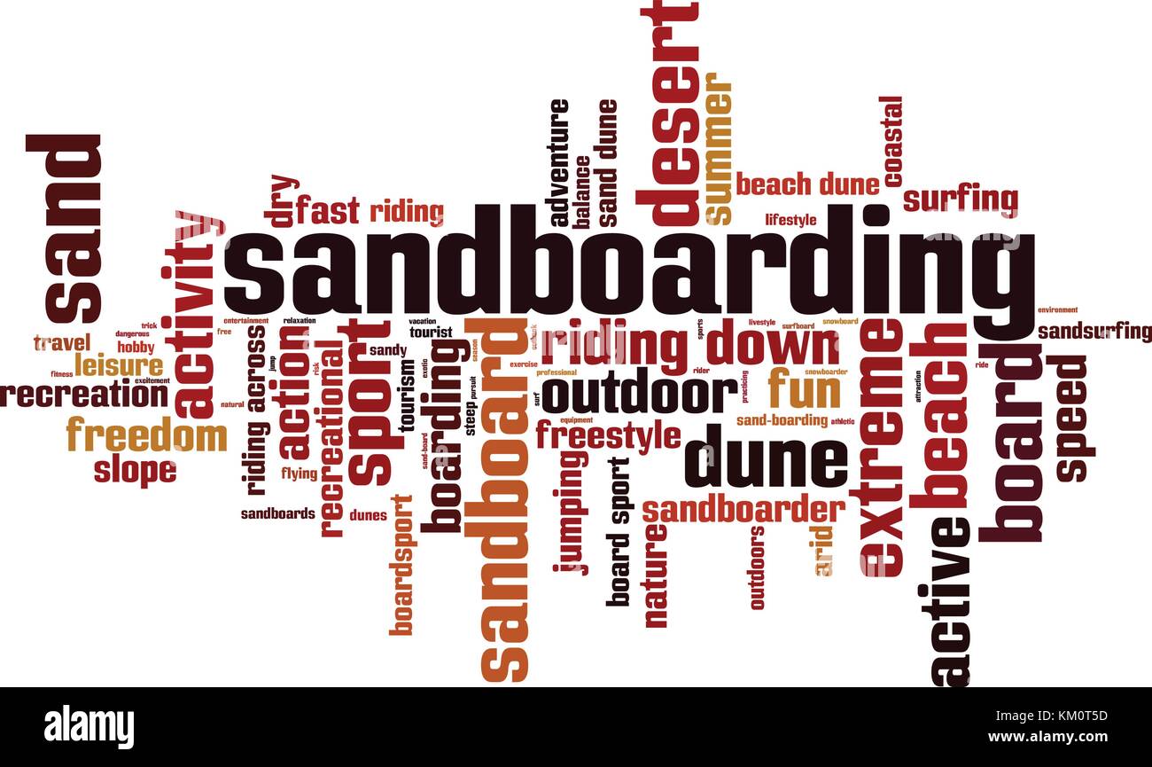 Sandboarding word cloud concept. Vector illustration Stock Vector Image ...