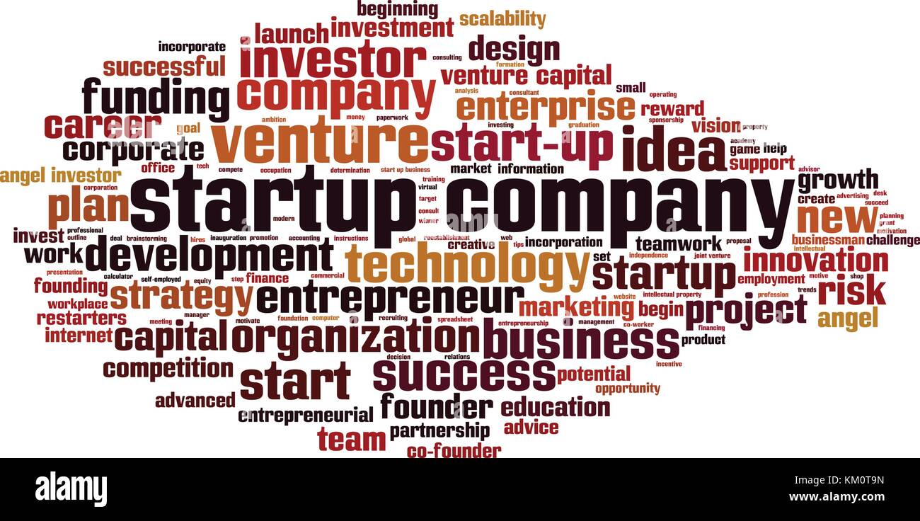 Startup company word cloud concept. Vector illustration Stock Vector ...