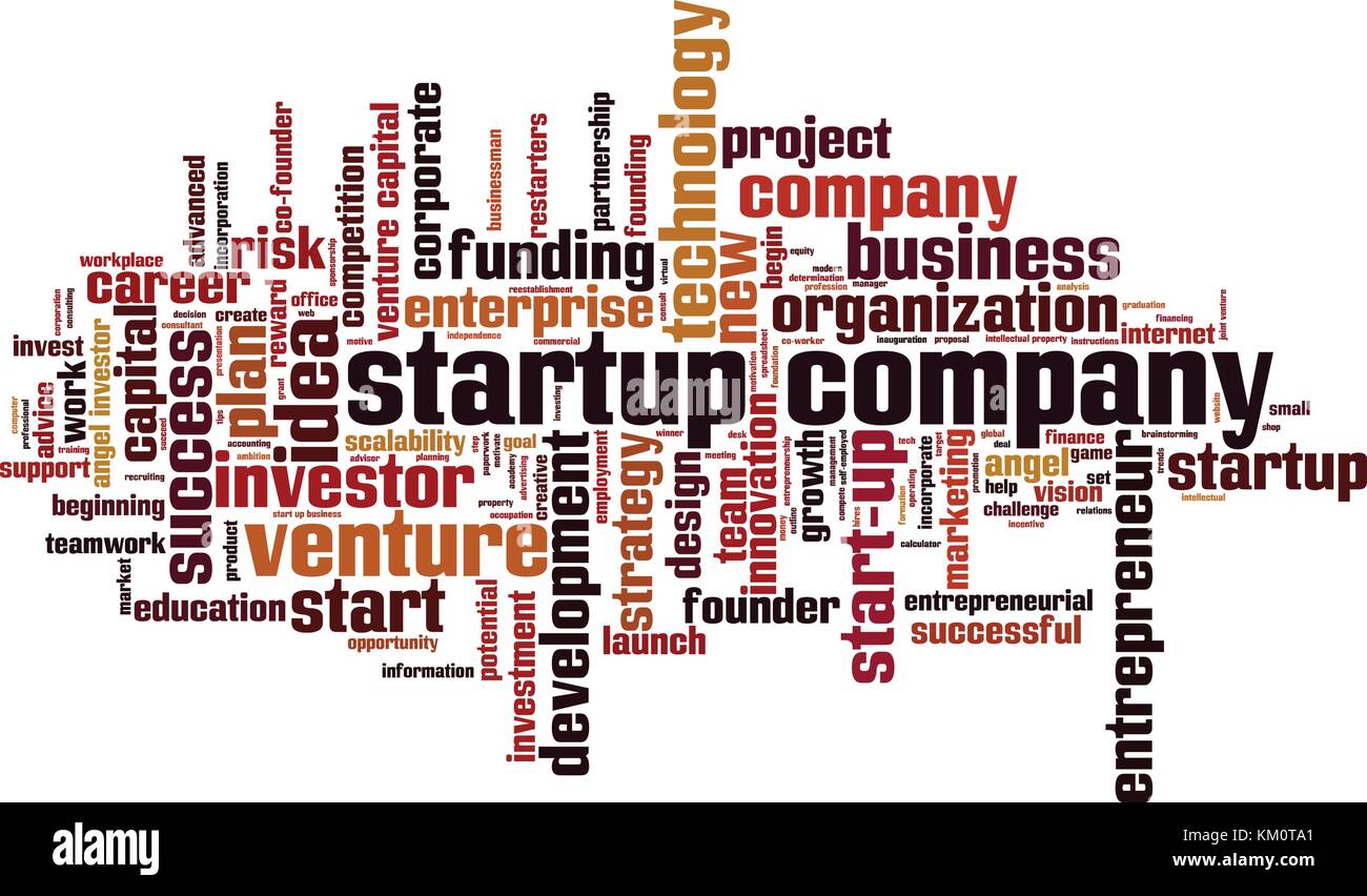 Startup company word cloud concept. Vector illustration Stock Vector ...
