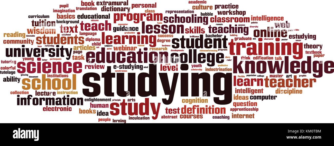 Studying word cloud concept. Vector illustration Stock Vector Image ...