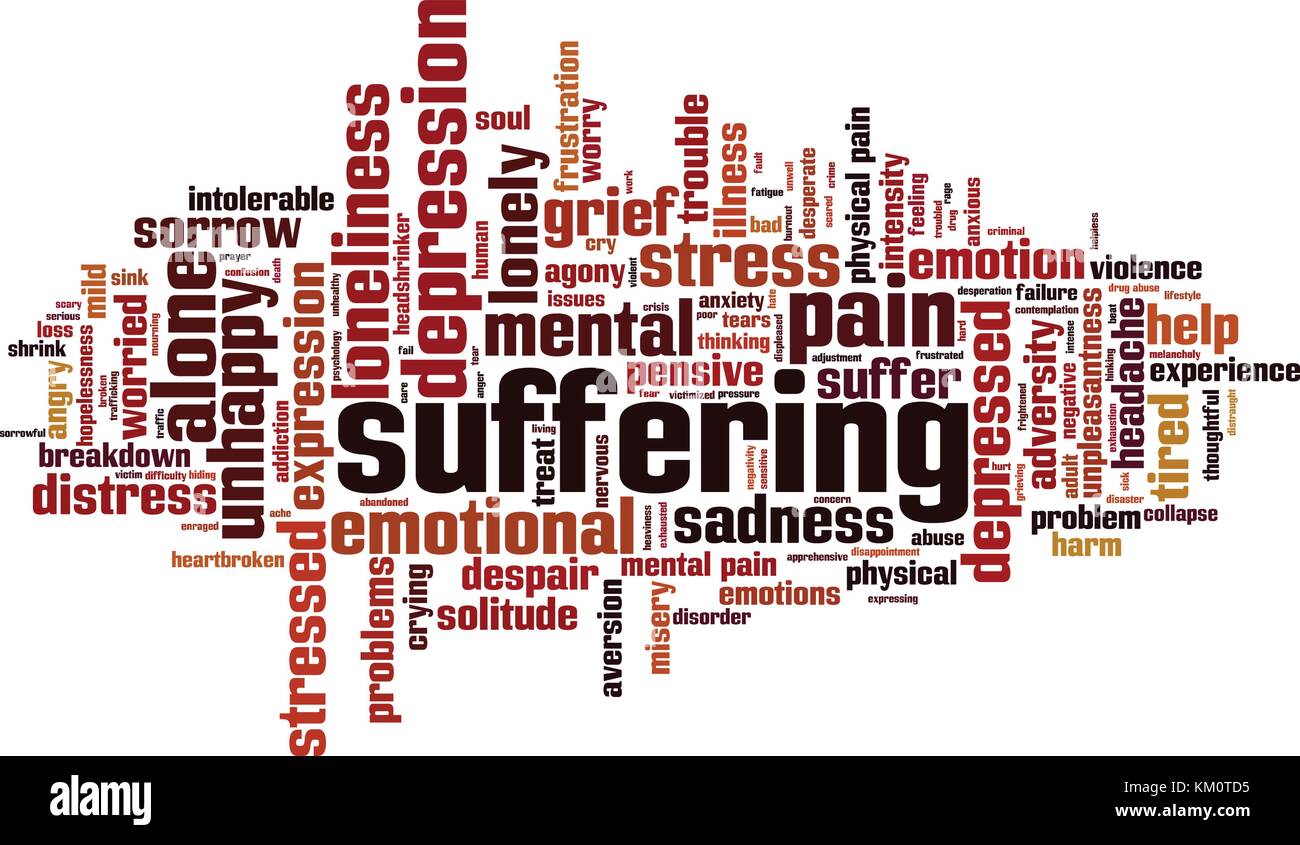 Suffering word cloud concept. Vector illustration Stock Vector Image ...