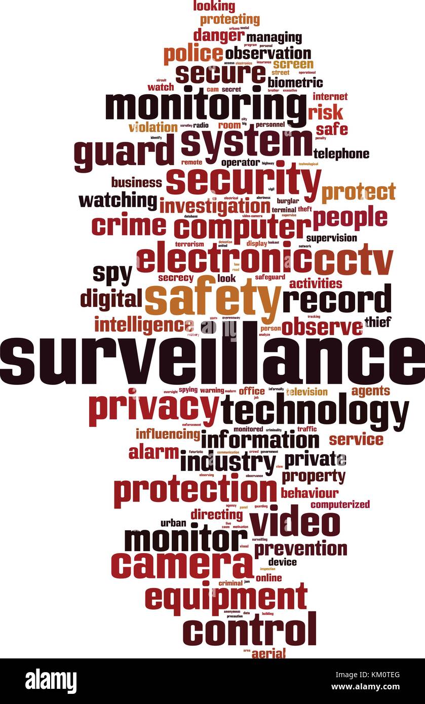 Surveillance word cloud concept. Vector illustration Stock Vector Image ...