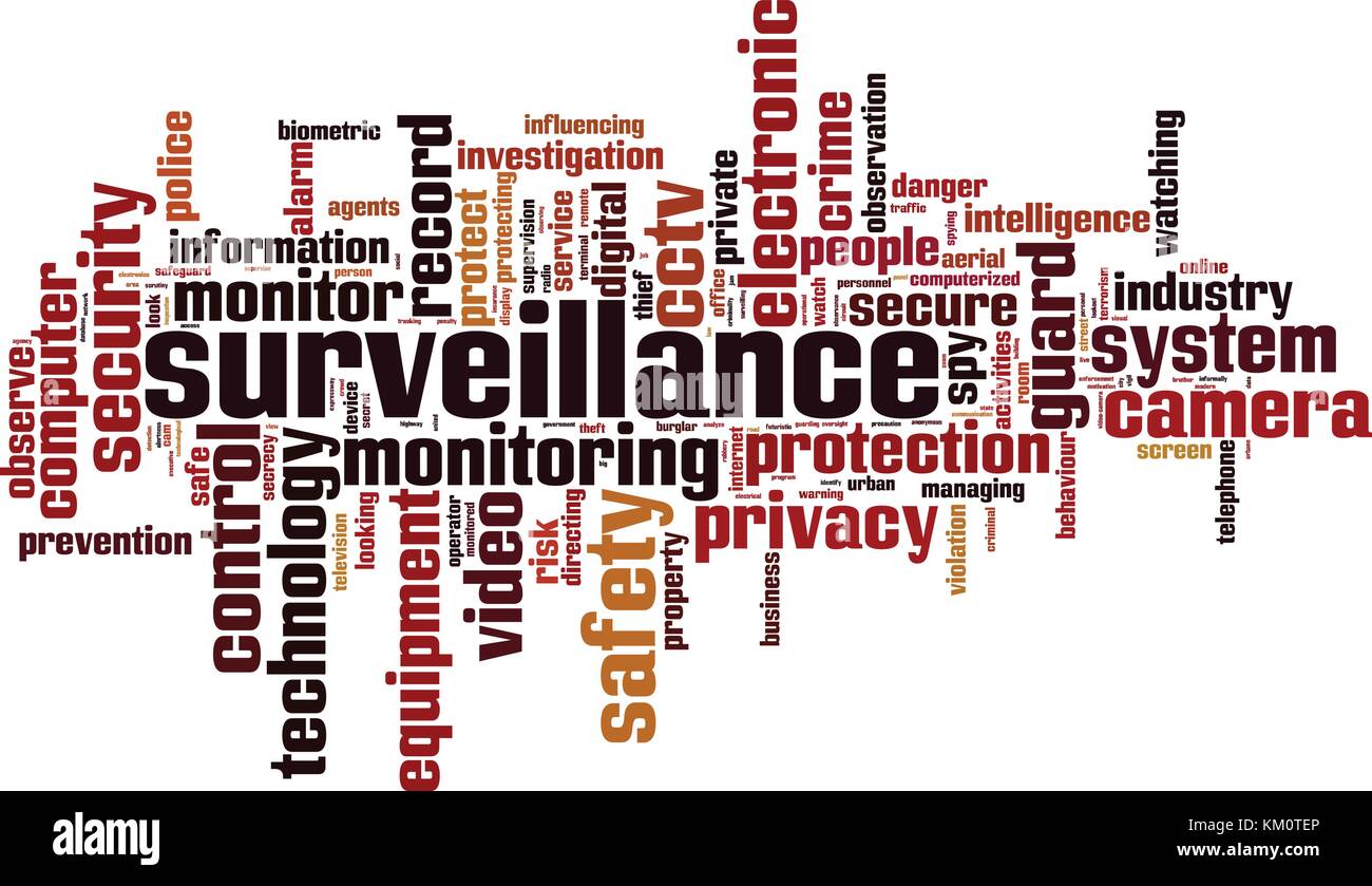 Surveillance word cloud concept. Vector illustration Stock Vector Image ...