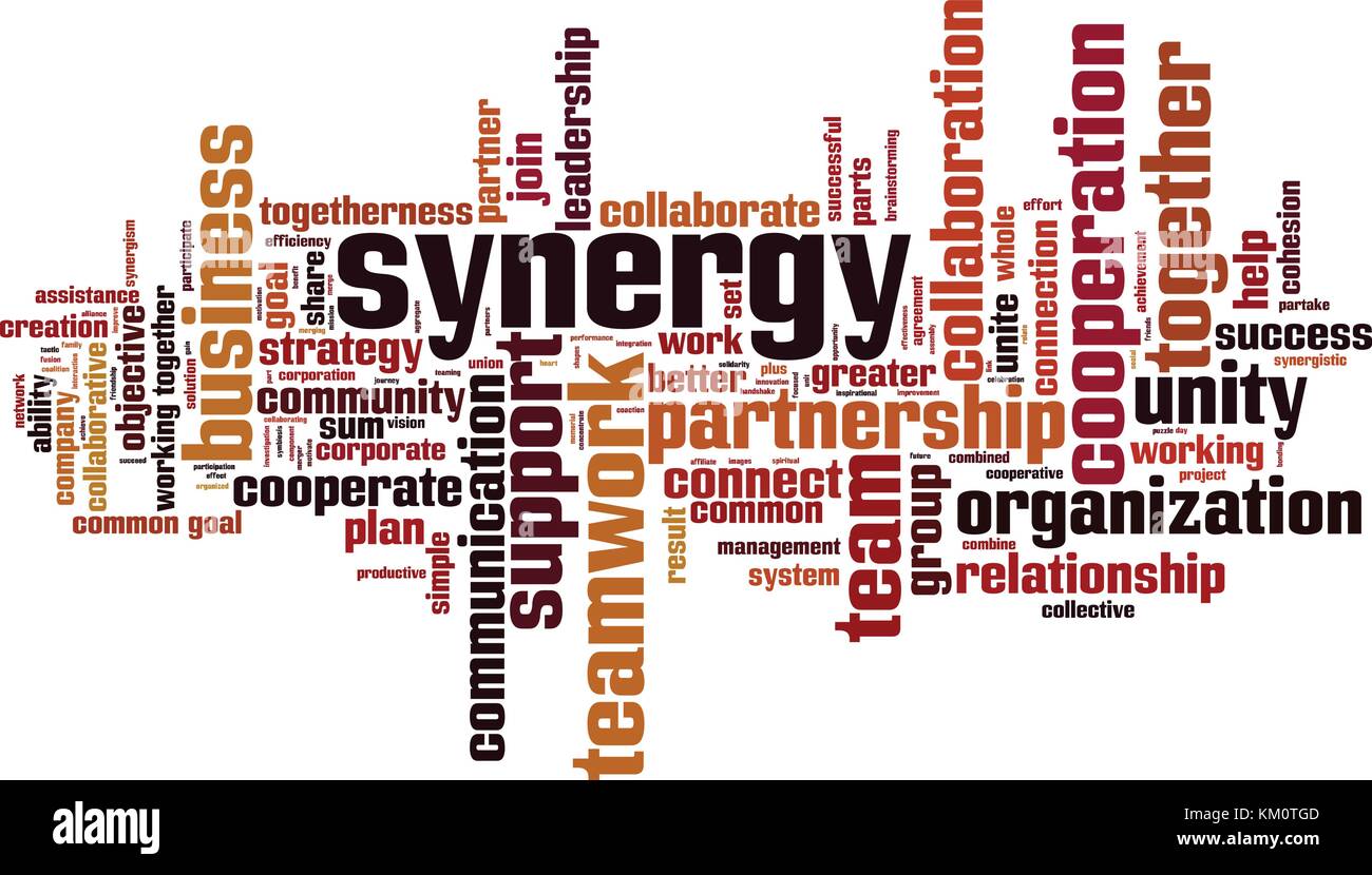 Synergy word cloud concept. Vector illustration Stock Vector Image ...