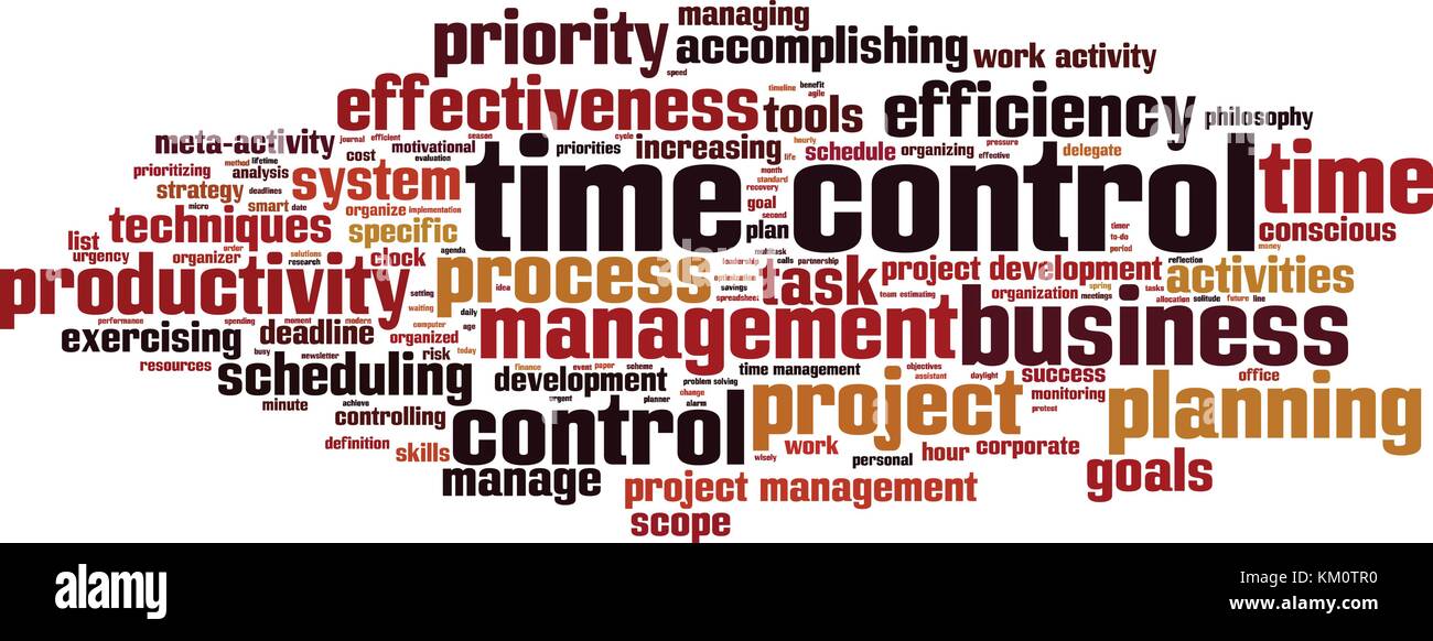 Time control word cloud concept. Vector illustration Stock Vector Image ...