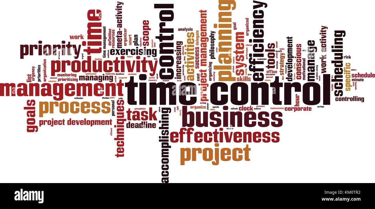 Time control word cloud concept. Vector illustration Stock Vector Image ...