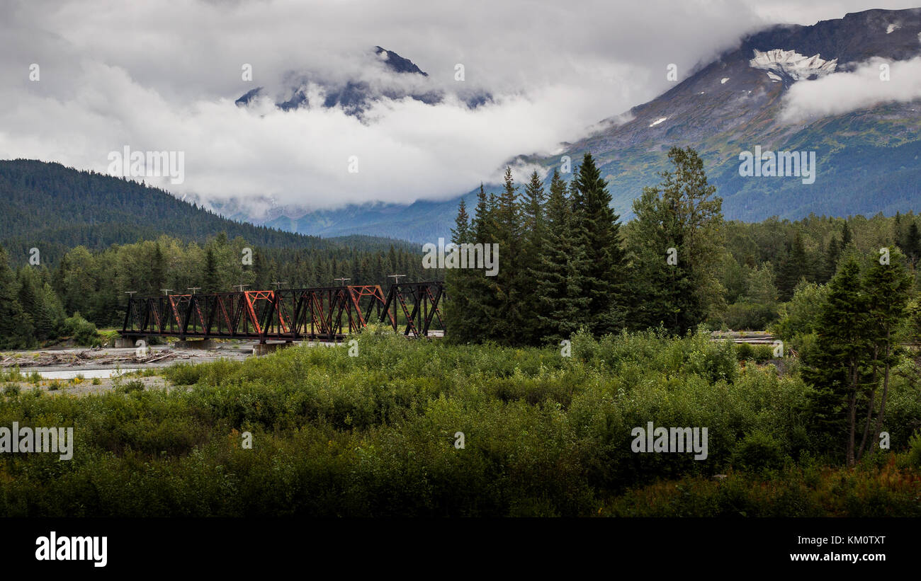 View of Old Rusting Bridge in Alaskan Wilderness Stock Photo - Alamy
