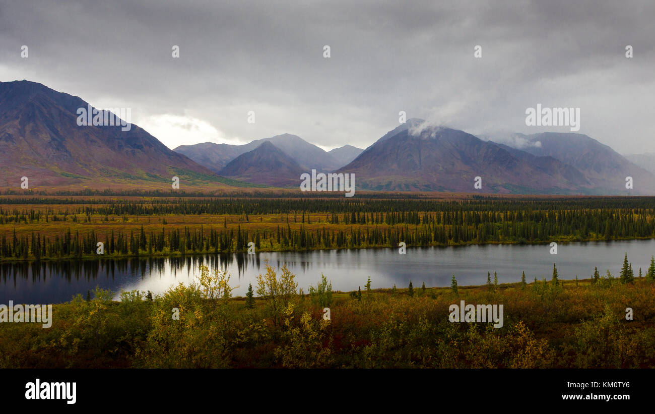 View of Alaskan Wilderness in Fall Colors Stock Photo - Alamy