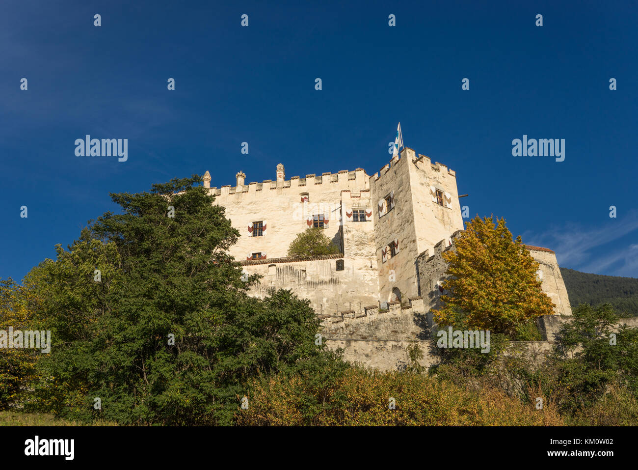 Castel Coira. Castle on the hill landscape. Schluderns, Vinschgau ...