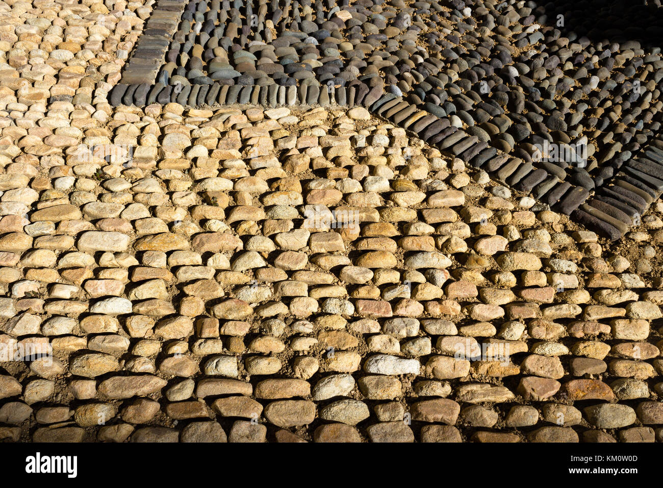 Close-up View of Light and Dark Pavement Cobbles, Mexico Stock Photo ...