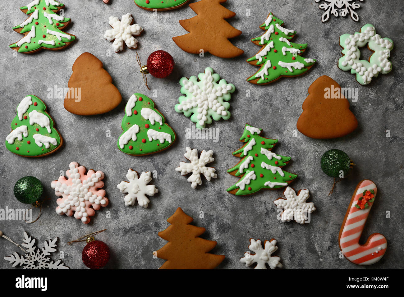 Set of color christmas cookies, holiday Stock Photo - Alamy