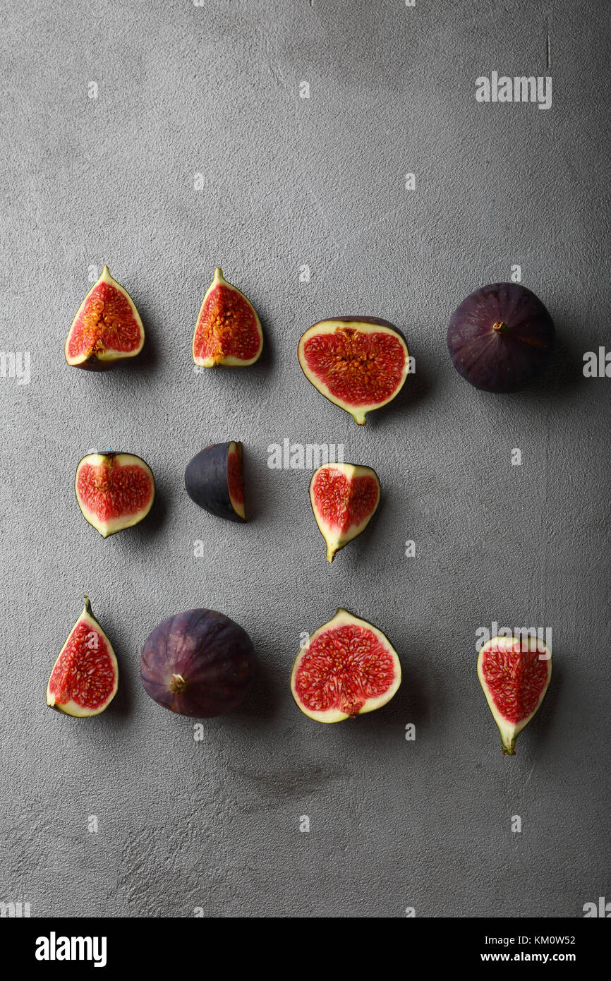 Fresh figs on concrete background, food above Stock Photo - Alamy