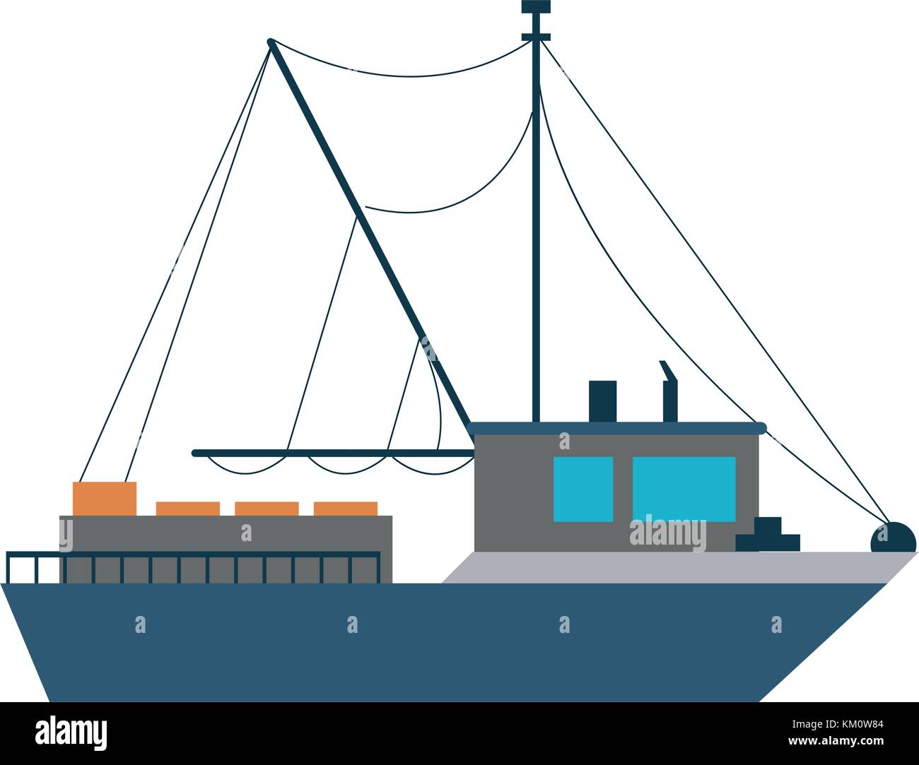 Fishing ship isolated Stock Vector Image & Art - Alamy