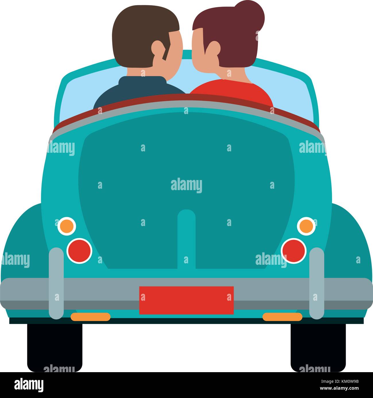 Couple fun with car Cut Out Stock Images & Pictures - Alamy