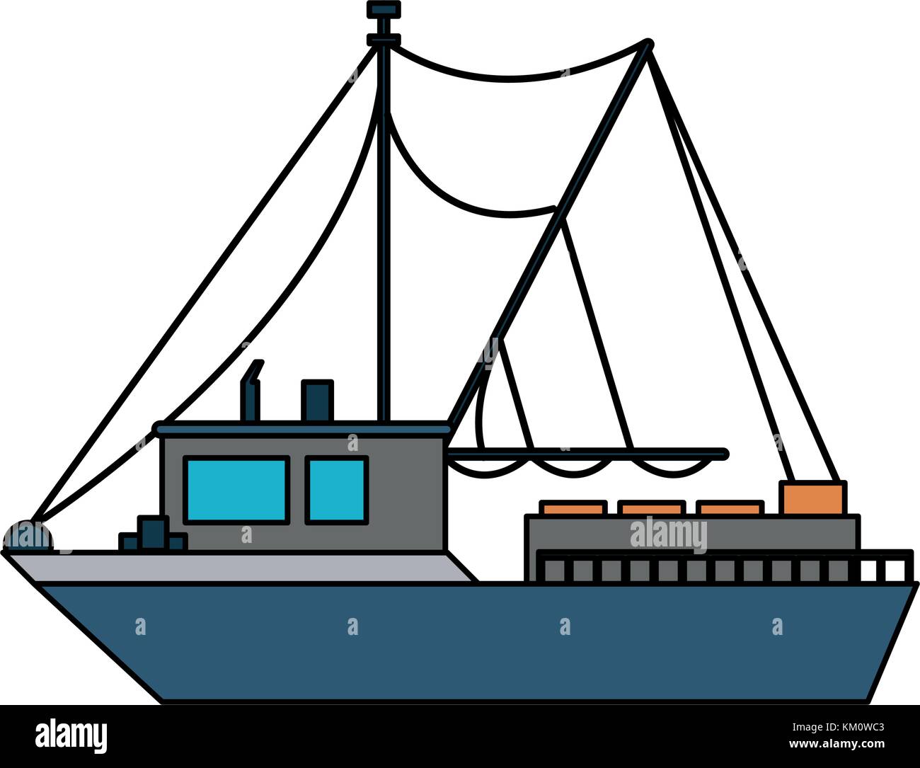 Fishing ship isolated Stock Vector Image & Art - Alamy