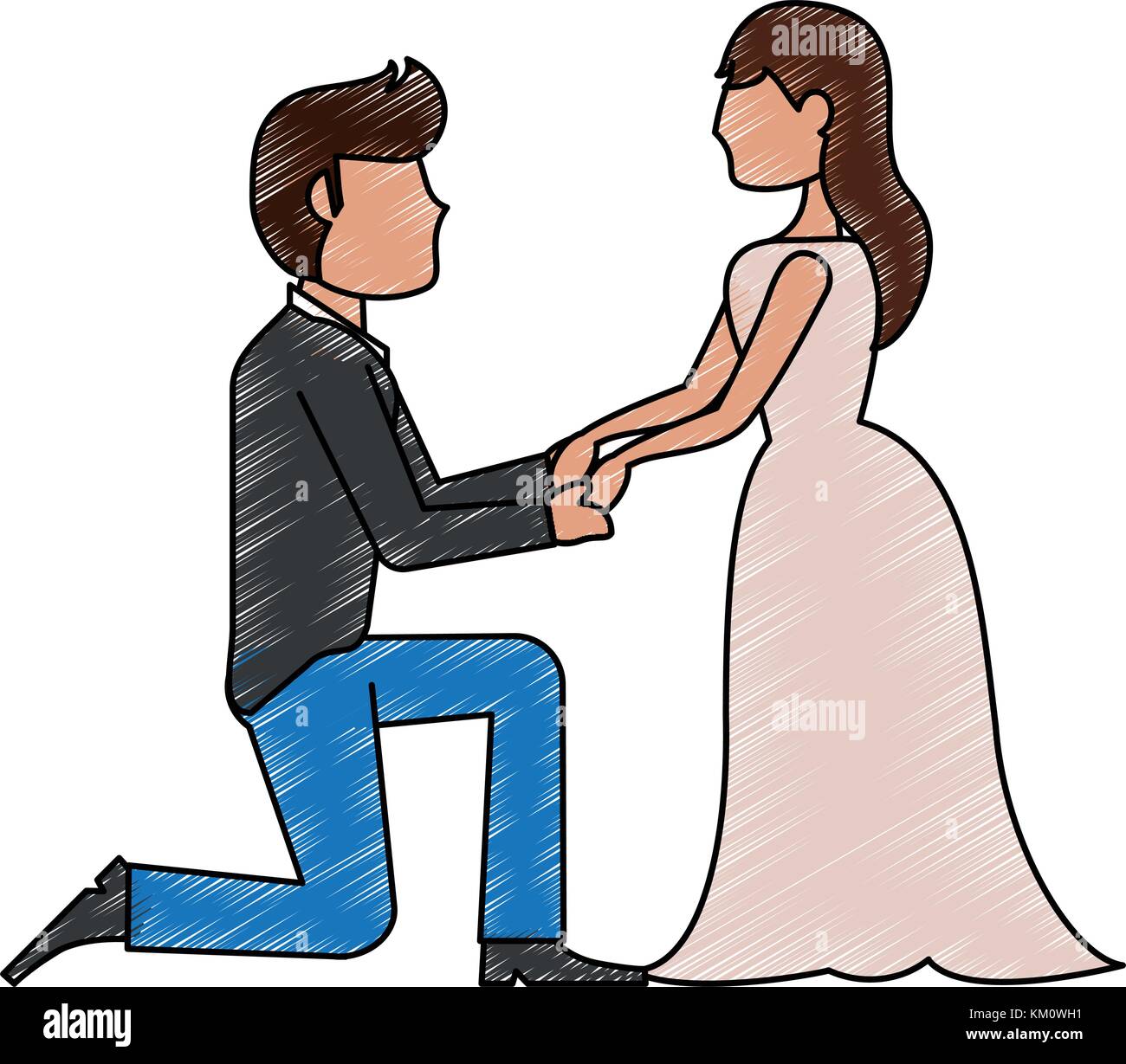 Wedding proposal cartoon Stock Vector Image & Art - Alamy