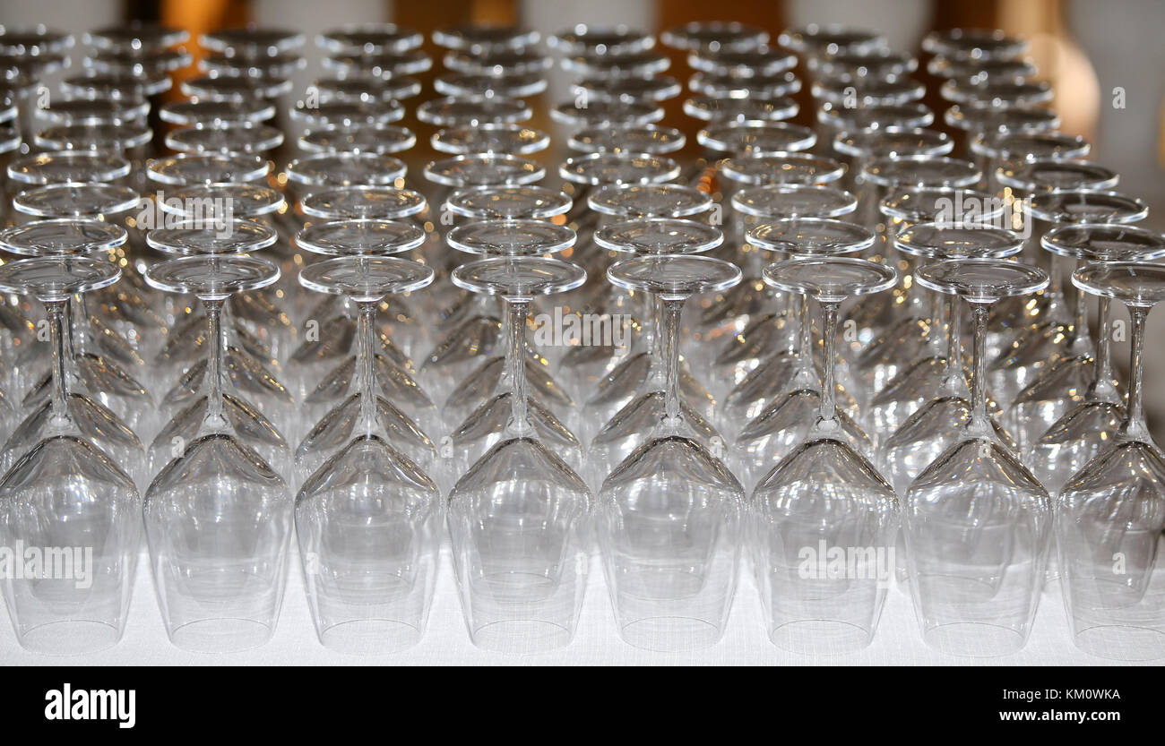 background of many fragile crystal glasses Stock Photo - Alamy