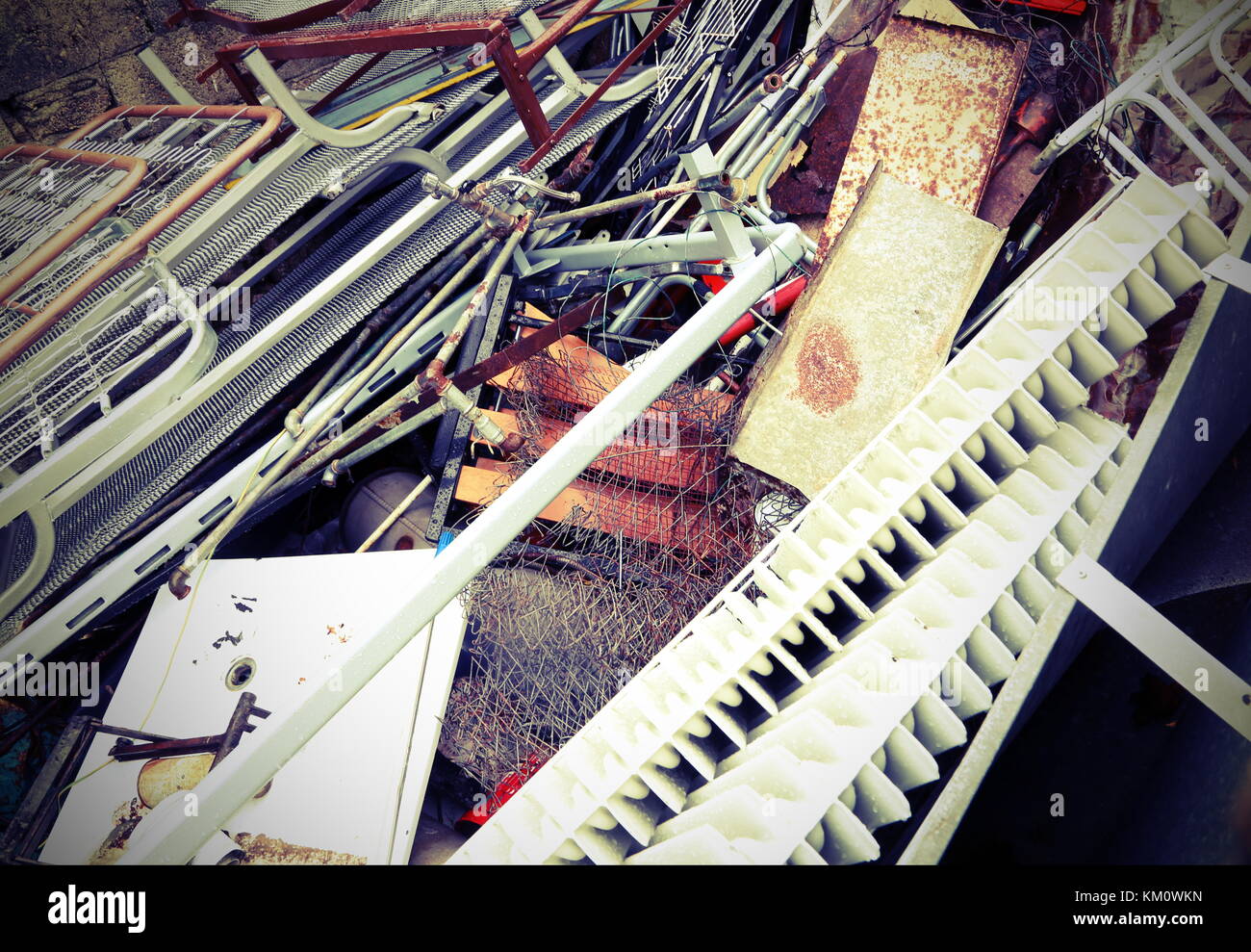 iron and scrap in a landfill for the recycling of ferrous material with ...