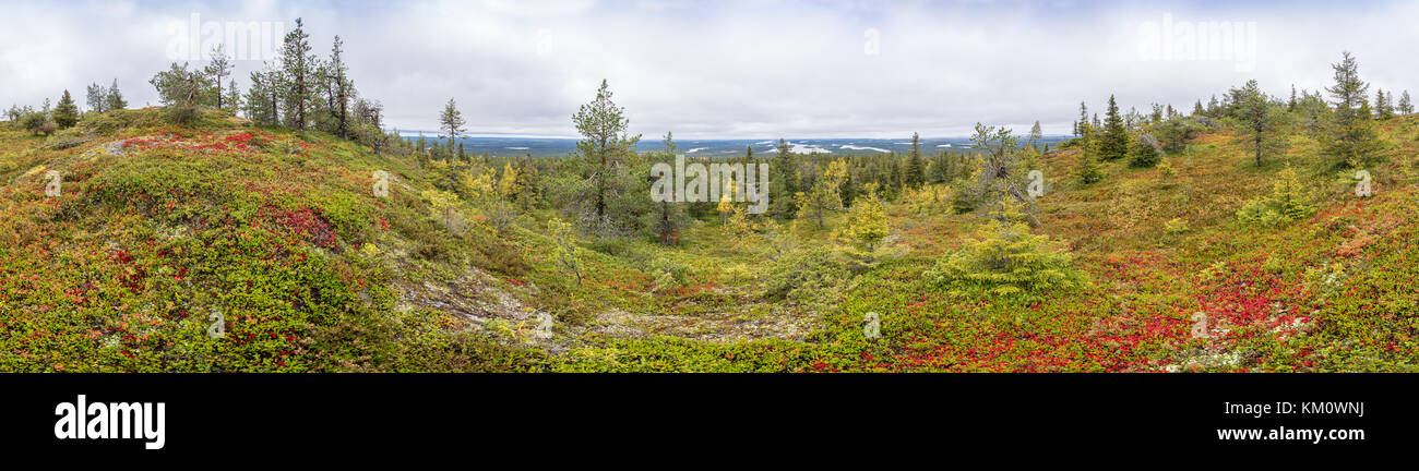 Mountains, forests, lakes panoramic view in autumn. Fall colors - ruska ...